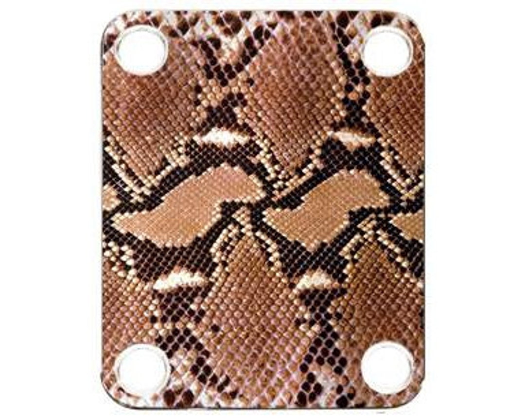 Custom Graphical Fender Style Guitar Neck Plate Neckplate Snake Skin 2 ...