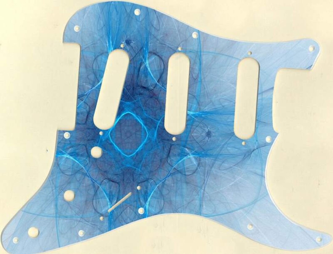 Custom Graphical Pickguard to Fit Fender Strat Stratocaster Blue ...