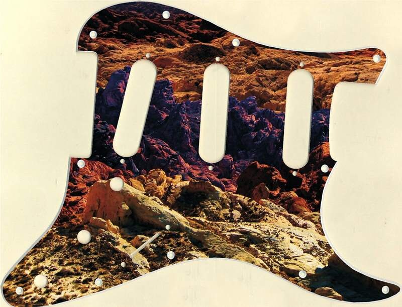Custom Graphical Pickguard to Fit Fender Strat Stratocaster Desert Rock ...