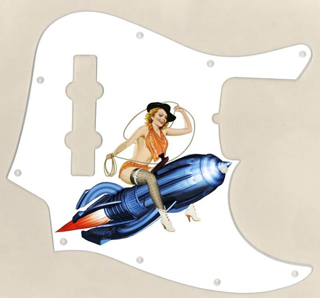 Custom Graphical Pickguard to Fit Fender J Bass Jazz Bass Pin up Girl ...