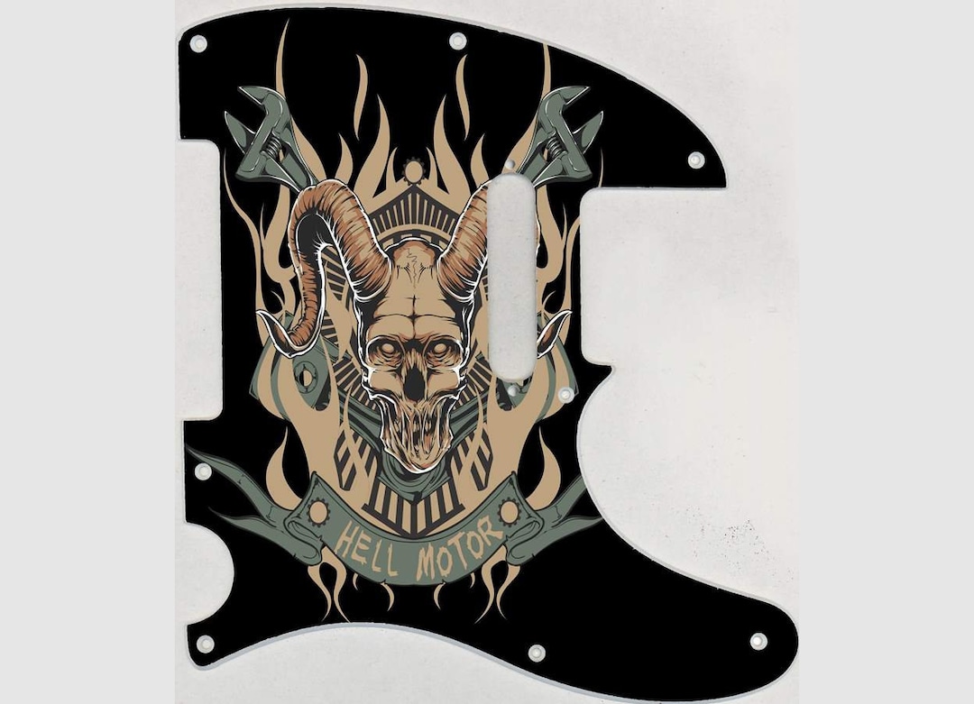 Custom Graphical Pickguard to Fit Fender Tele Telecaster Hell Motors - Etsy