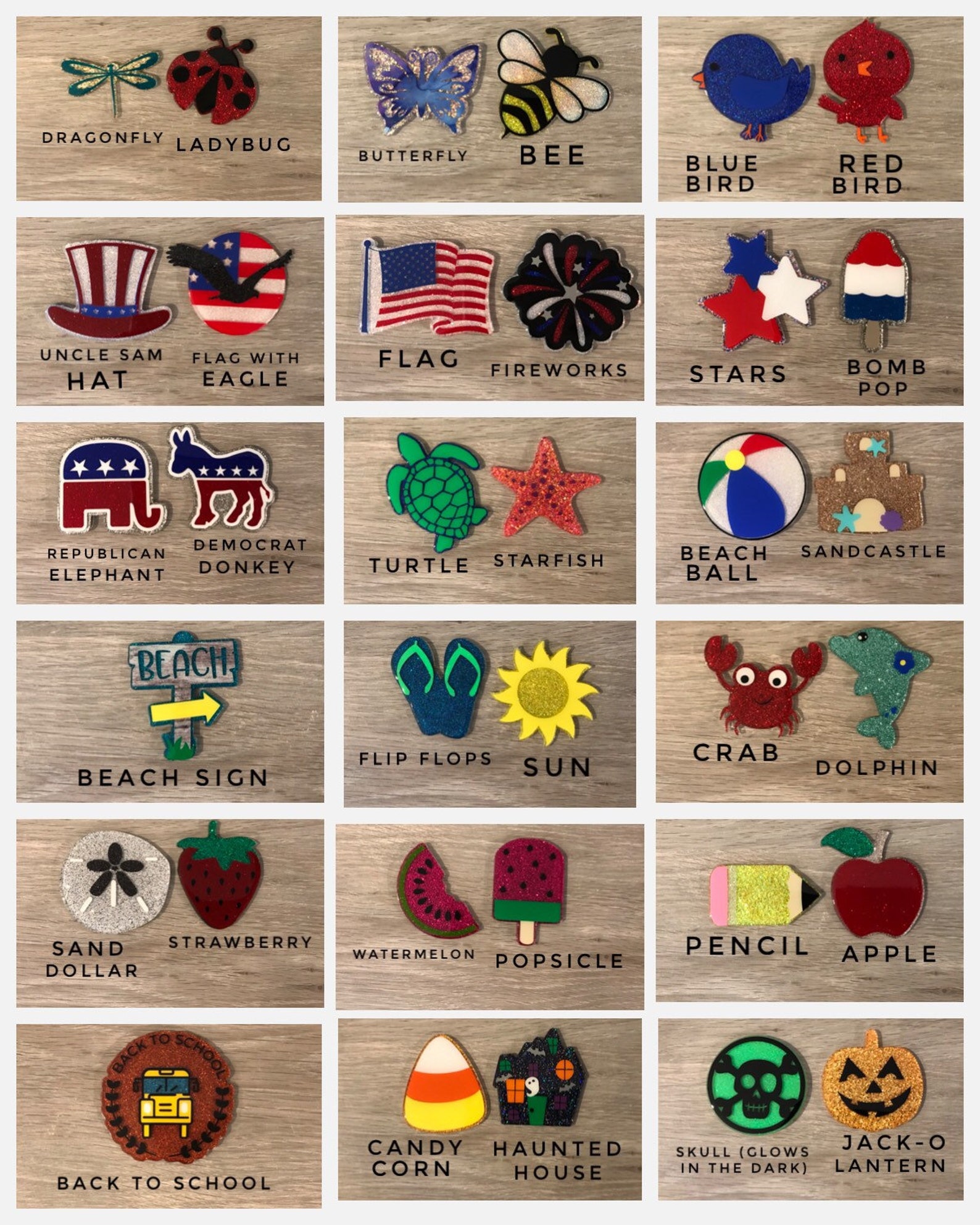 3 Acrylic Interchangeable Extra Shapes for Home Signs - Etsy