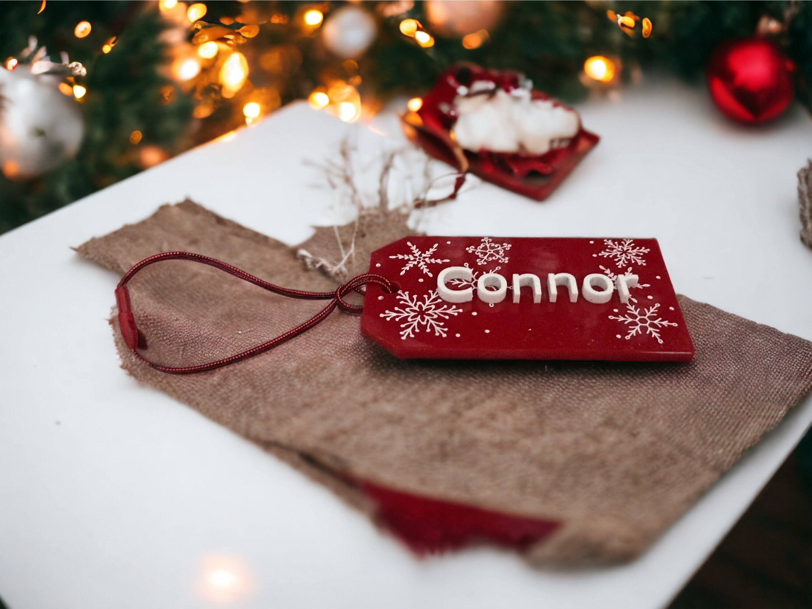 Personalized Acrylic Christmas Gift Tag, Custom Christmas Place Card ...