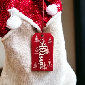 Personalized Acrylic Christmas Gift Tag, Custom Christmas Place Card ...
