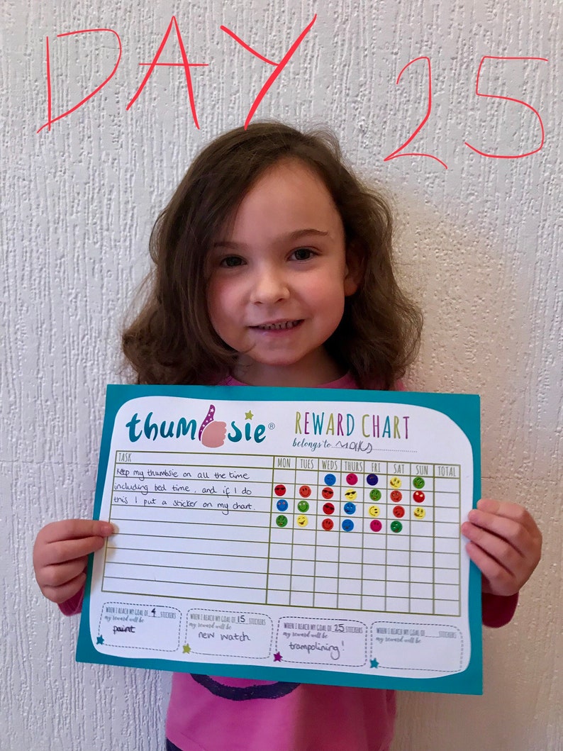Thumb Sucking Reward Chart Thumb Sucking Quit Thumb - Etsy