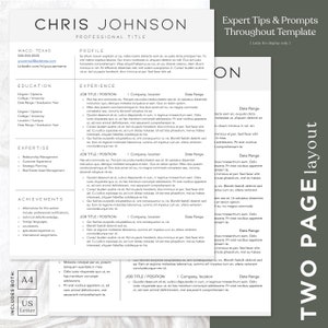 One Page Resume Template | Professional CV Template | Simple Resume ...