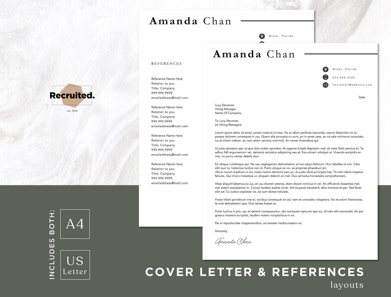 Classic Resume Template Instant Download | Professional CV Design ...
