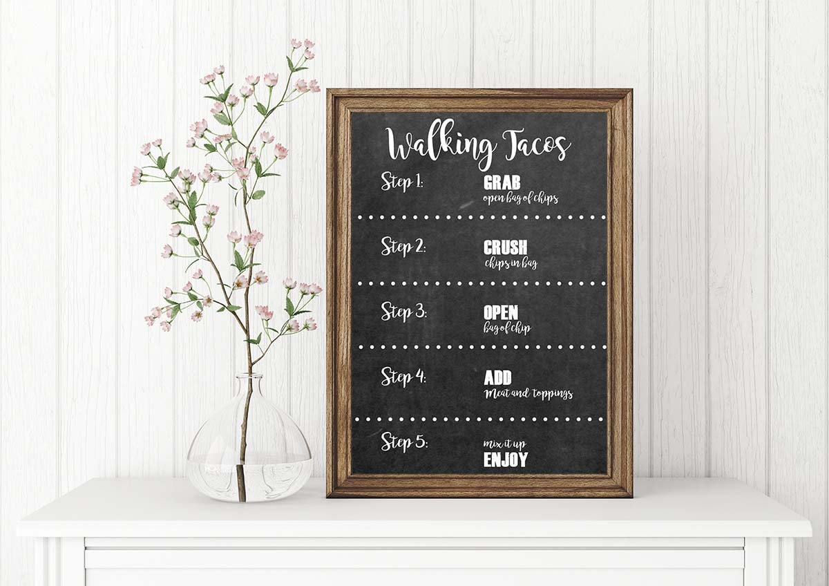 Taco Bar Sign Printable. Walking Tacos Sign Printable Weddings, Parties ...