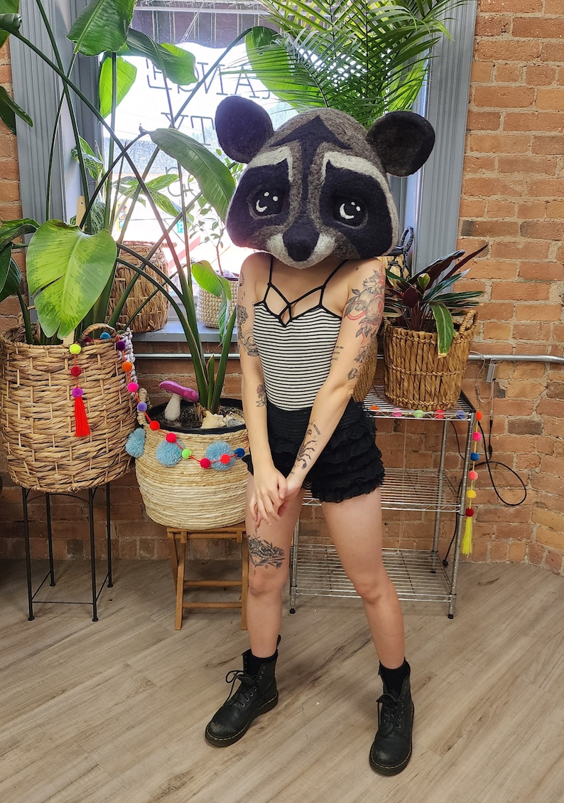 Raccoon Mask Animal Head Festival Costume - Etsy