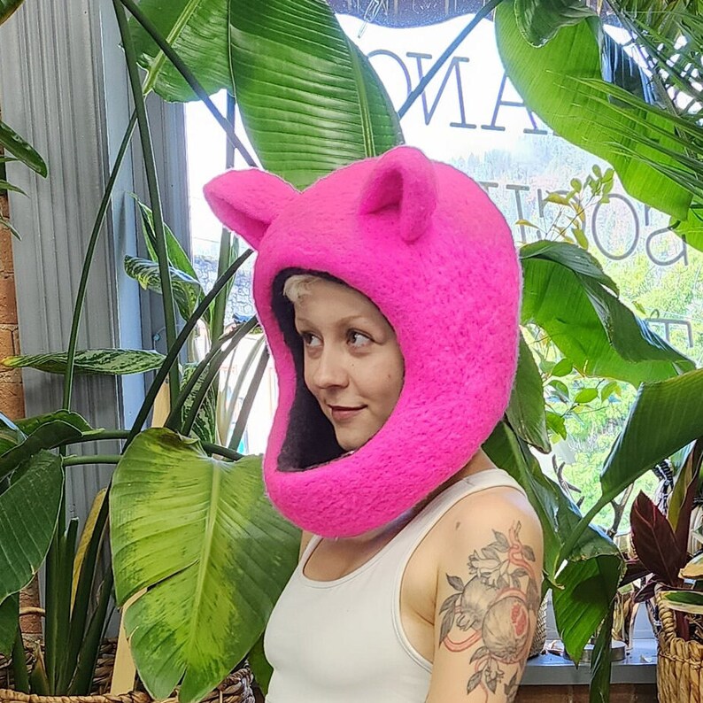 Pink Kitty Moto Rave Helmet - Etsy