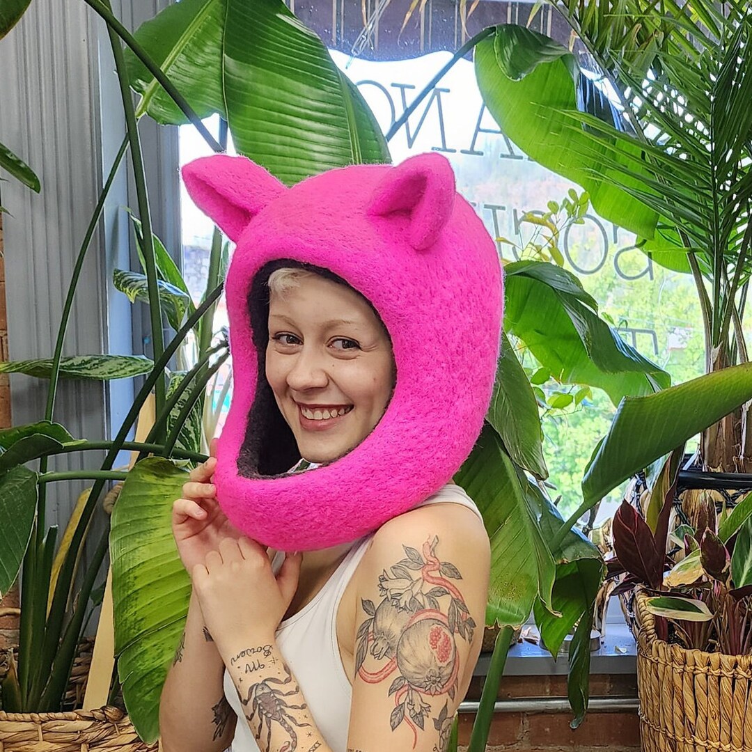 Pink Kitty Moto Rave Helmet - Etsy