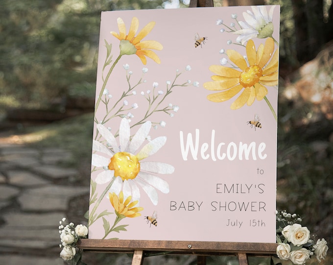 EMILY - Bee Baby Shower Welcome Sign, Mommy to Bee Baby Shower Welcome ...