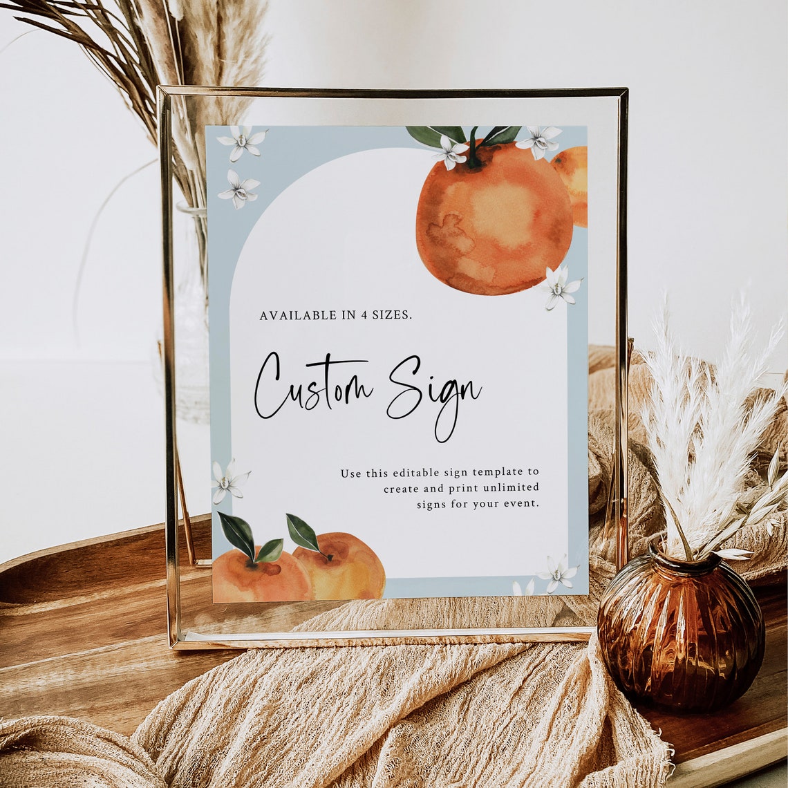 ZOEY Citrus Baby Shower Custom Sign Template A Little Cutie - Etsy