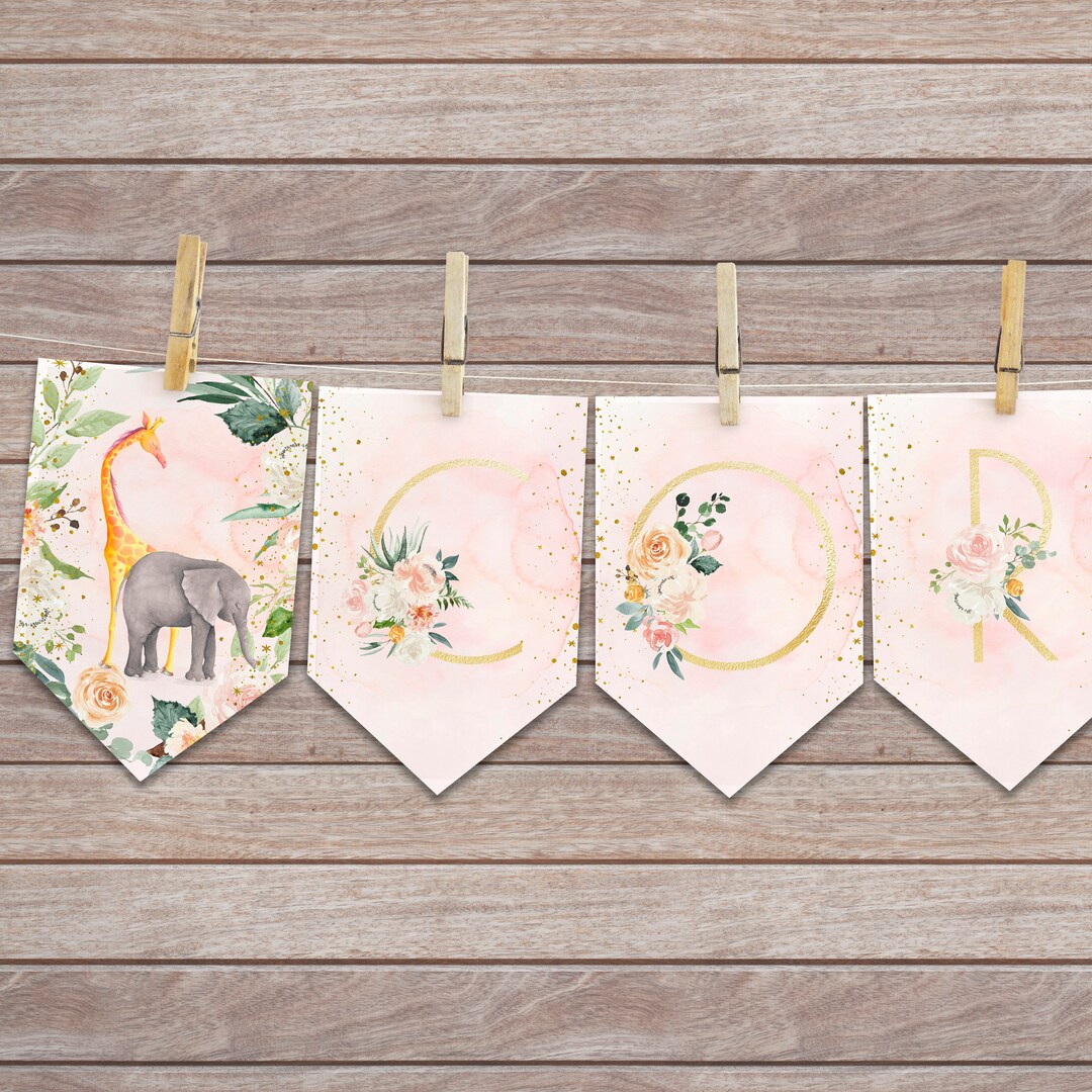 PRINTABLE A-Z Safari Animals Birthday Banner Ready to Print A-Z ...