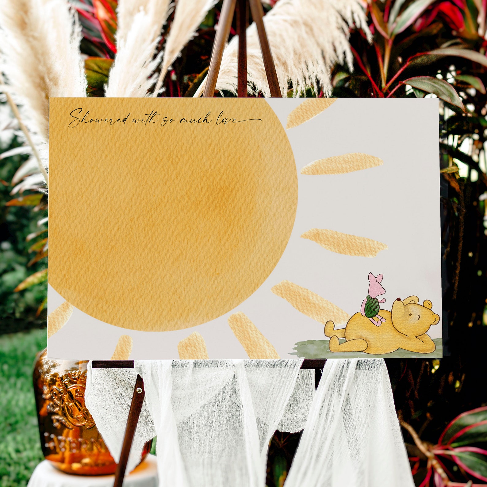 POOH - Winnie the Pooh Baby Shower Signature Board Template, Classic ...