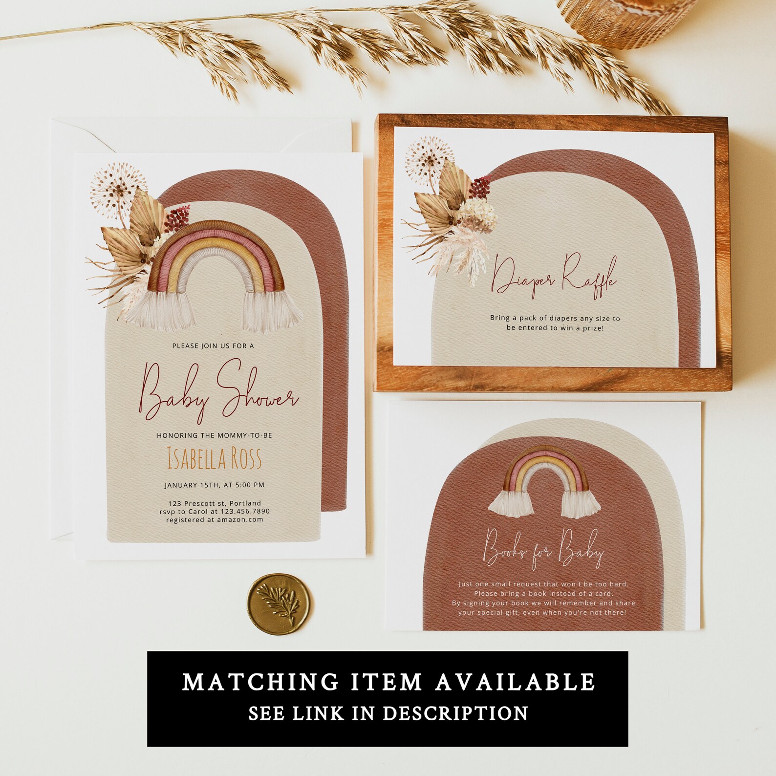 ZIGGY Boho Rainbow Baby Shower Favor Tag Template Editable - Etsy