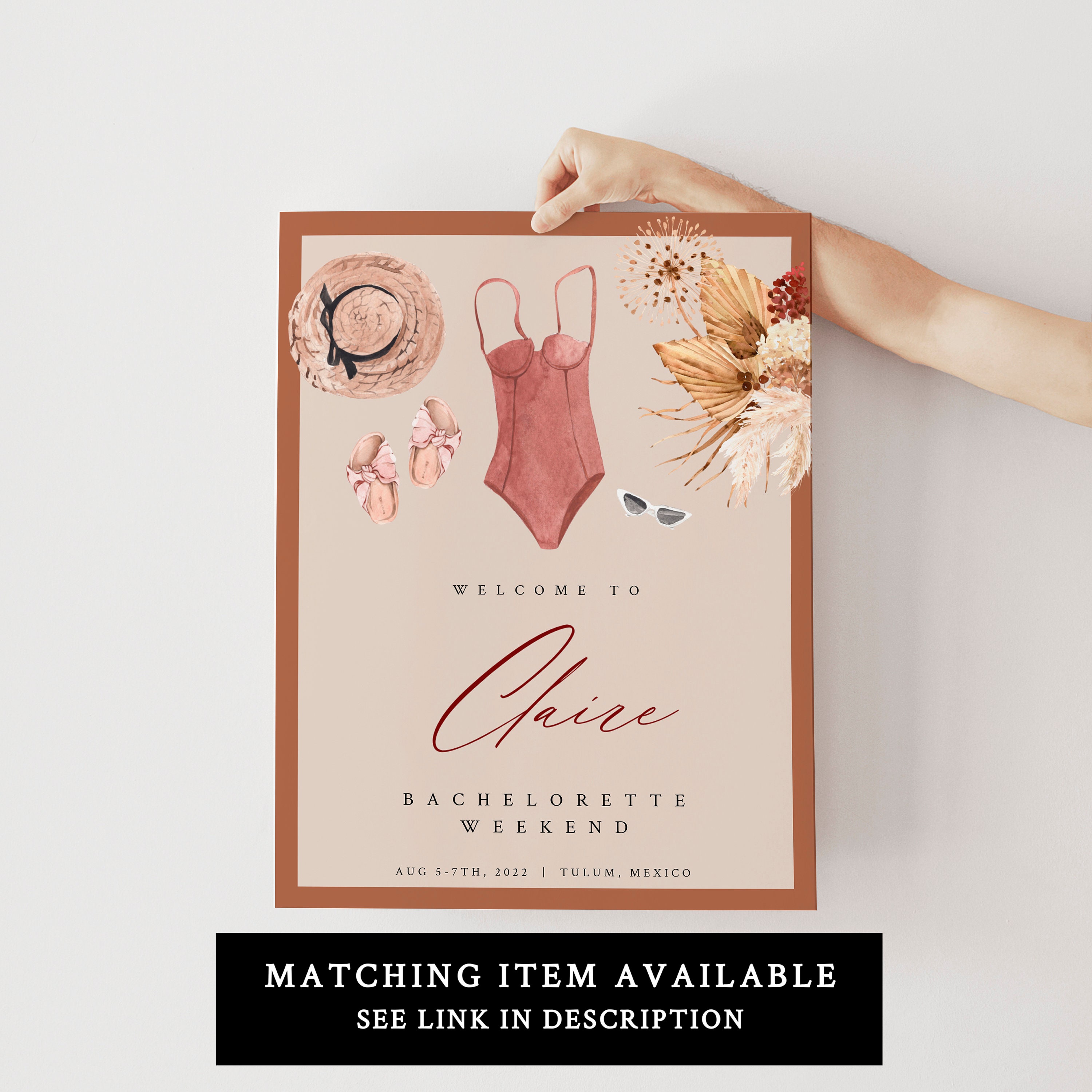 Julia Swim Bachelorette Invitation And Itinerary Template Boho Etsy
