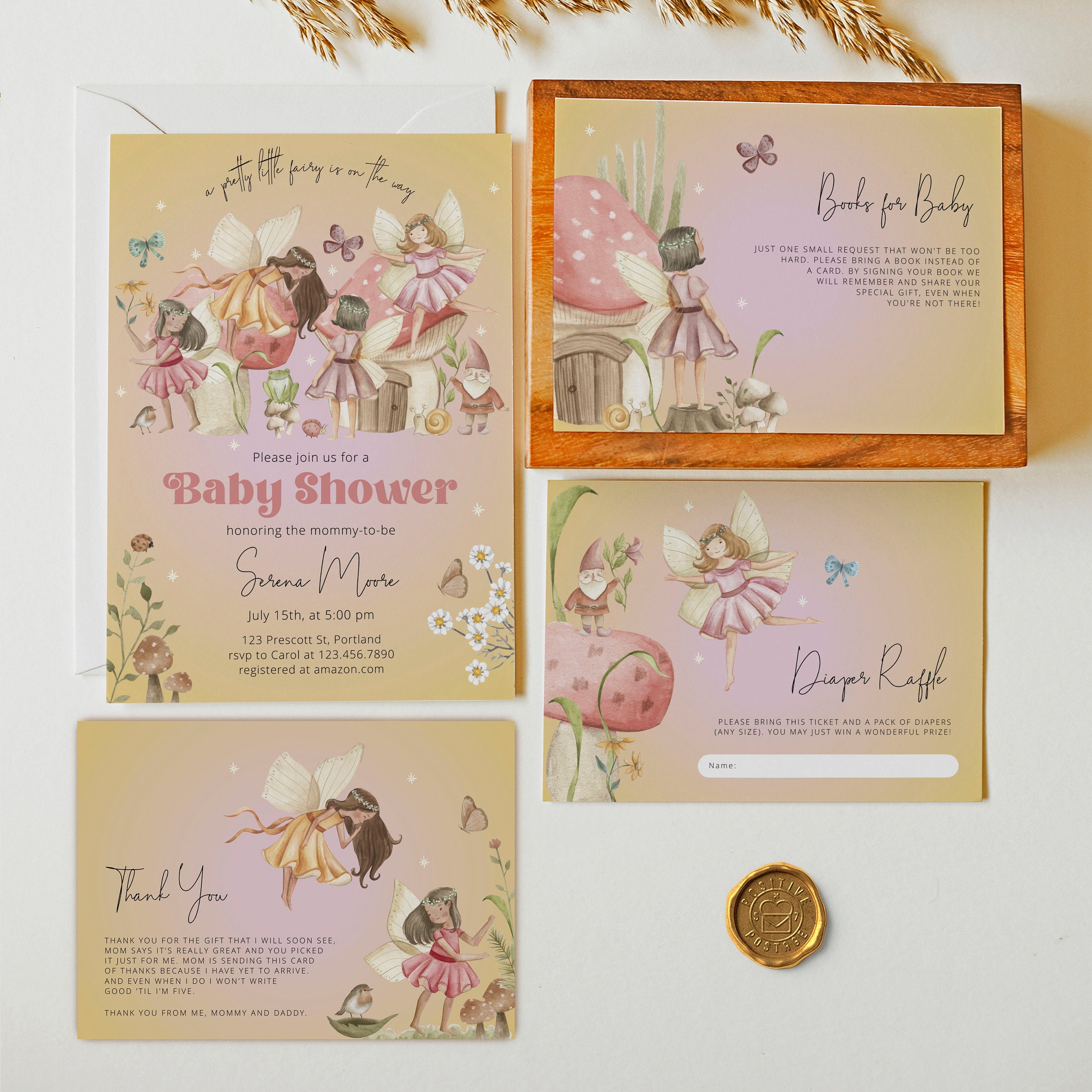 SERENA Fairy Baby Shower Invitation Editable Fairy Baby - Etsy
