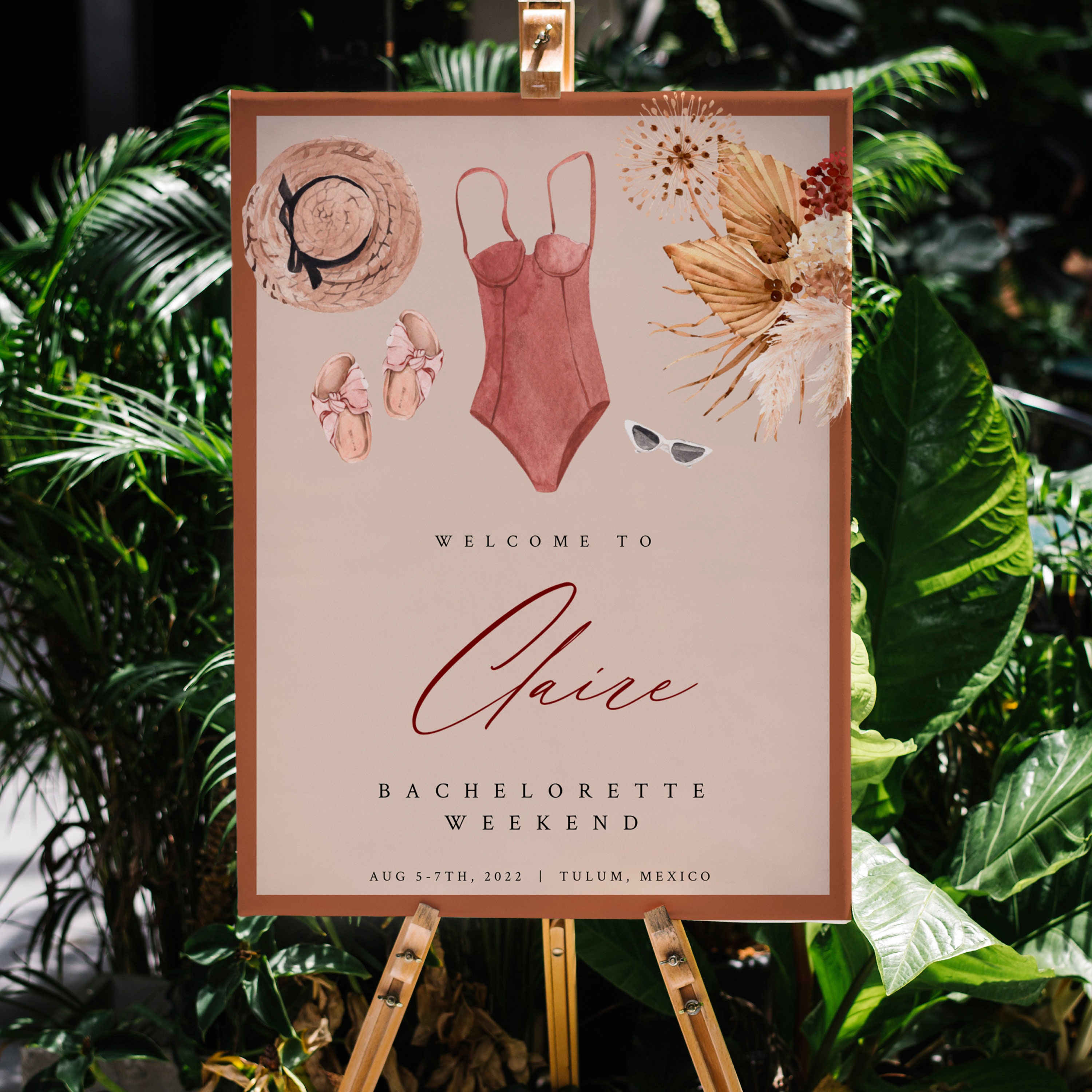 JULIA Bachelorette Welcome Sign Bohemian Bachelorette Welcome | Etsy