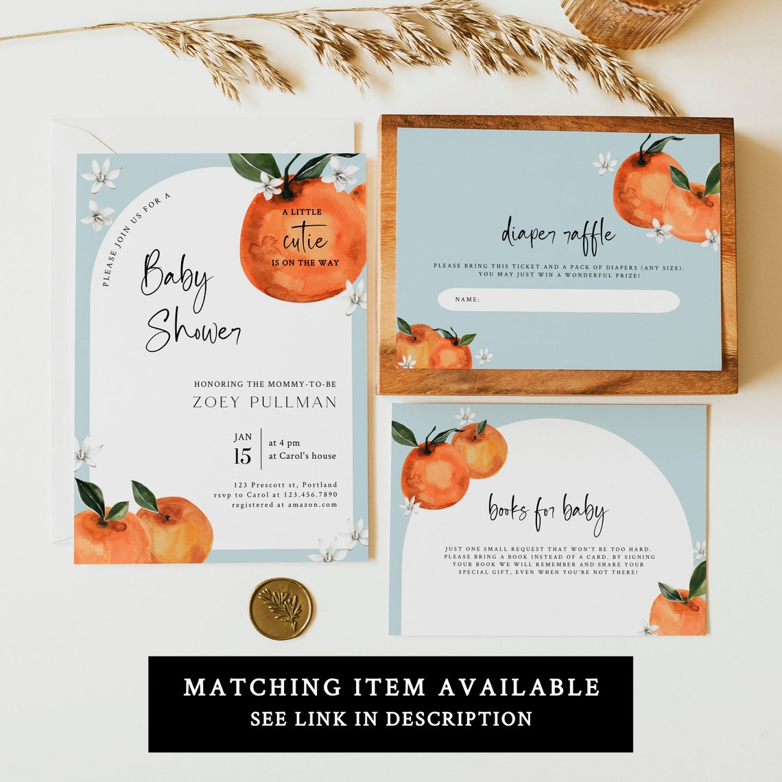 ZOEY - Citrus Baby Shower Custom Sign Template, A Little Cutie is on ...