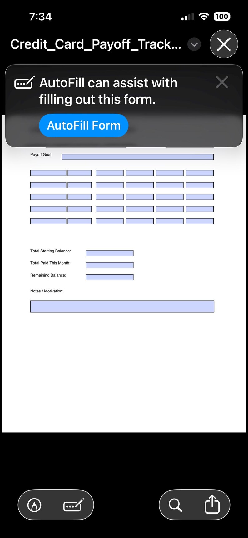 Credit Card Payoff Tracker | Printable & Fillable PDF - Etsy