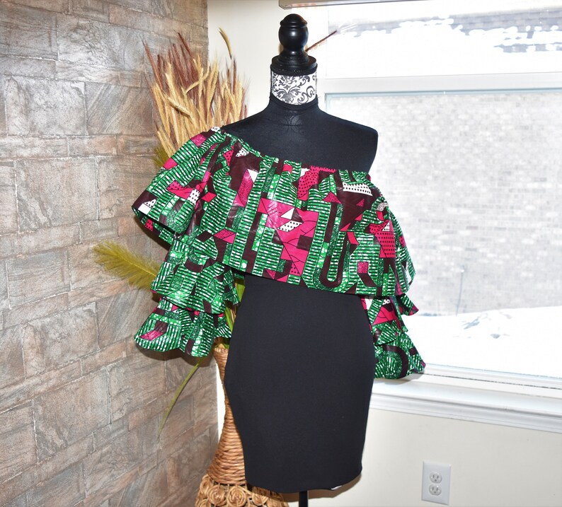 April Ankara Off Shoulder Crop Top African Clothing Ankara Etsy