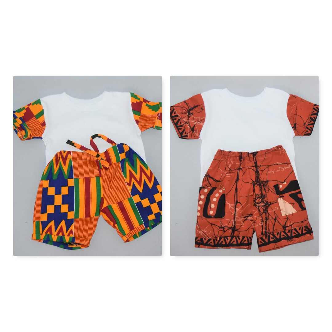 African Print Kids Clothes Ankara Baby Boyshorts Matching Batikoutfits ...