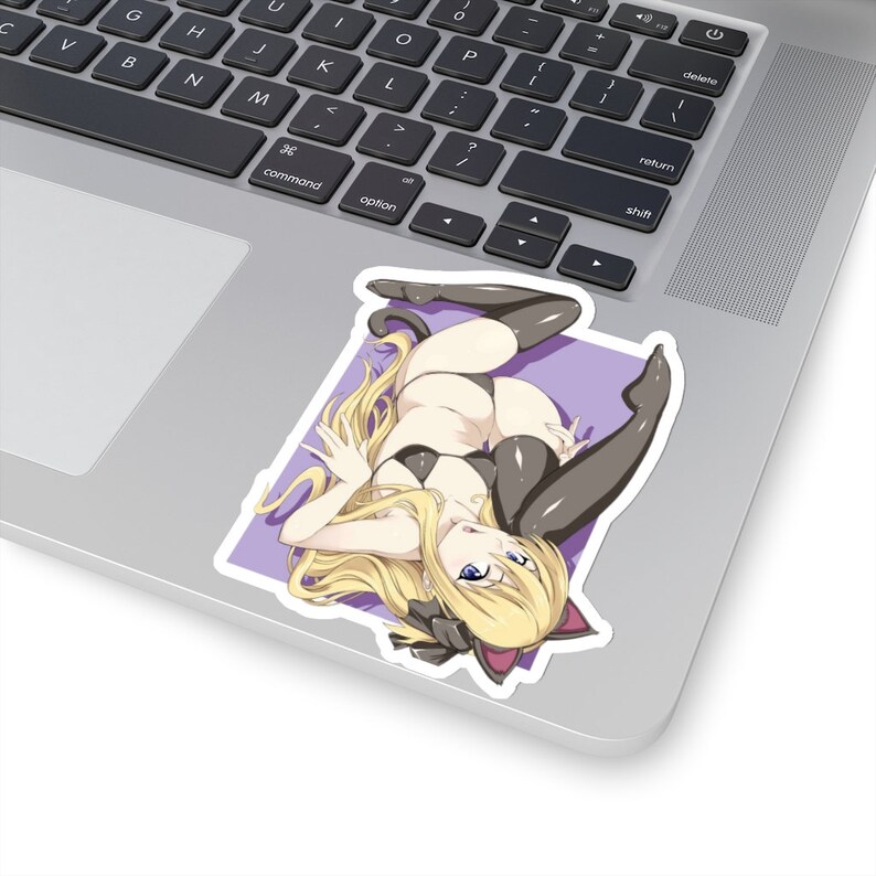 Waifu Ecchi Anime Girl Stickers Kiss Cut Stickers Golden Etsy Uk