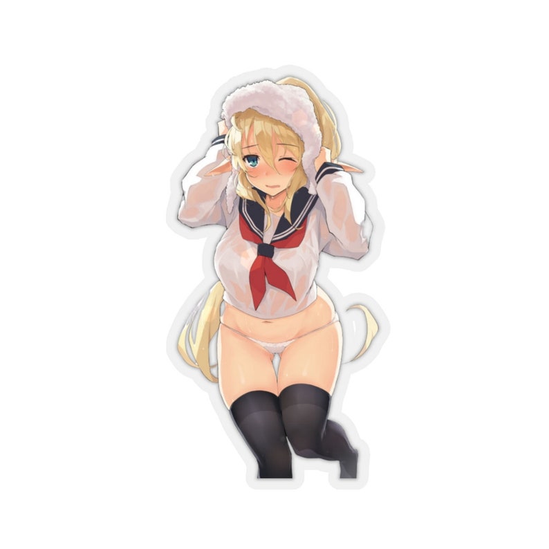 Waifu Ecchi Anime Girl Stickers Kiss Cut Stickers Towel Etsy