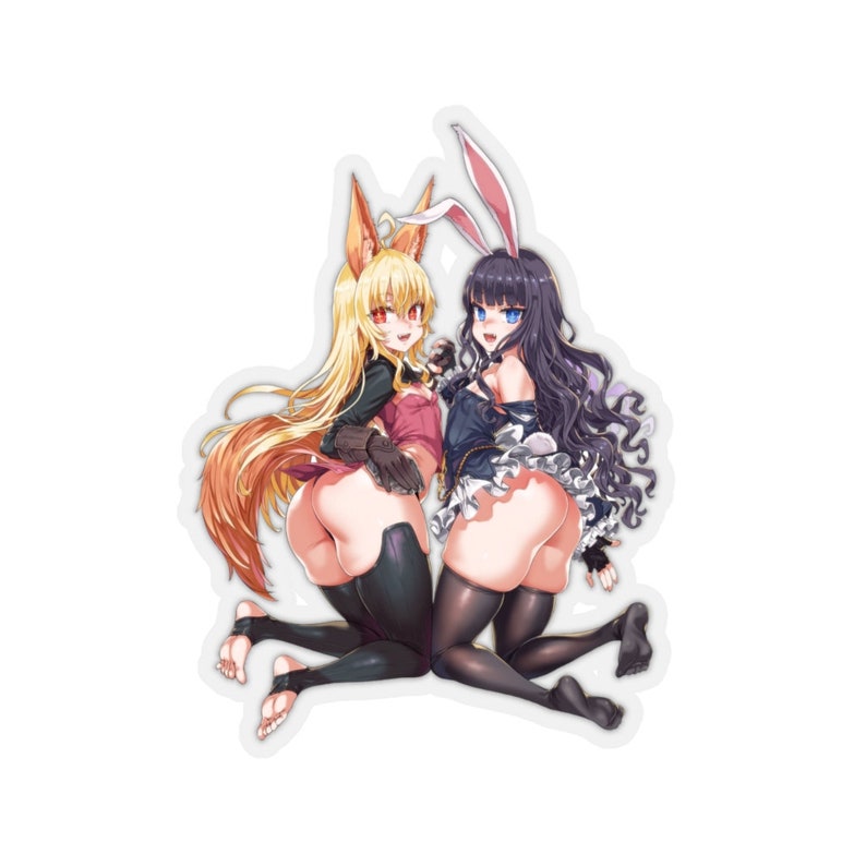 Waifu Ecchi Anime Girl Stickers Kiss Cut Stickers Bunny Etsy