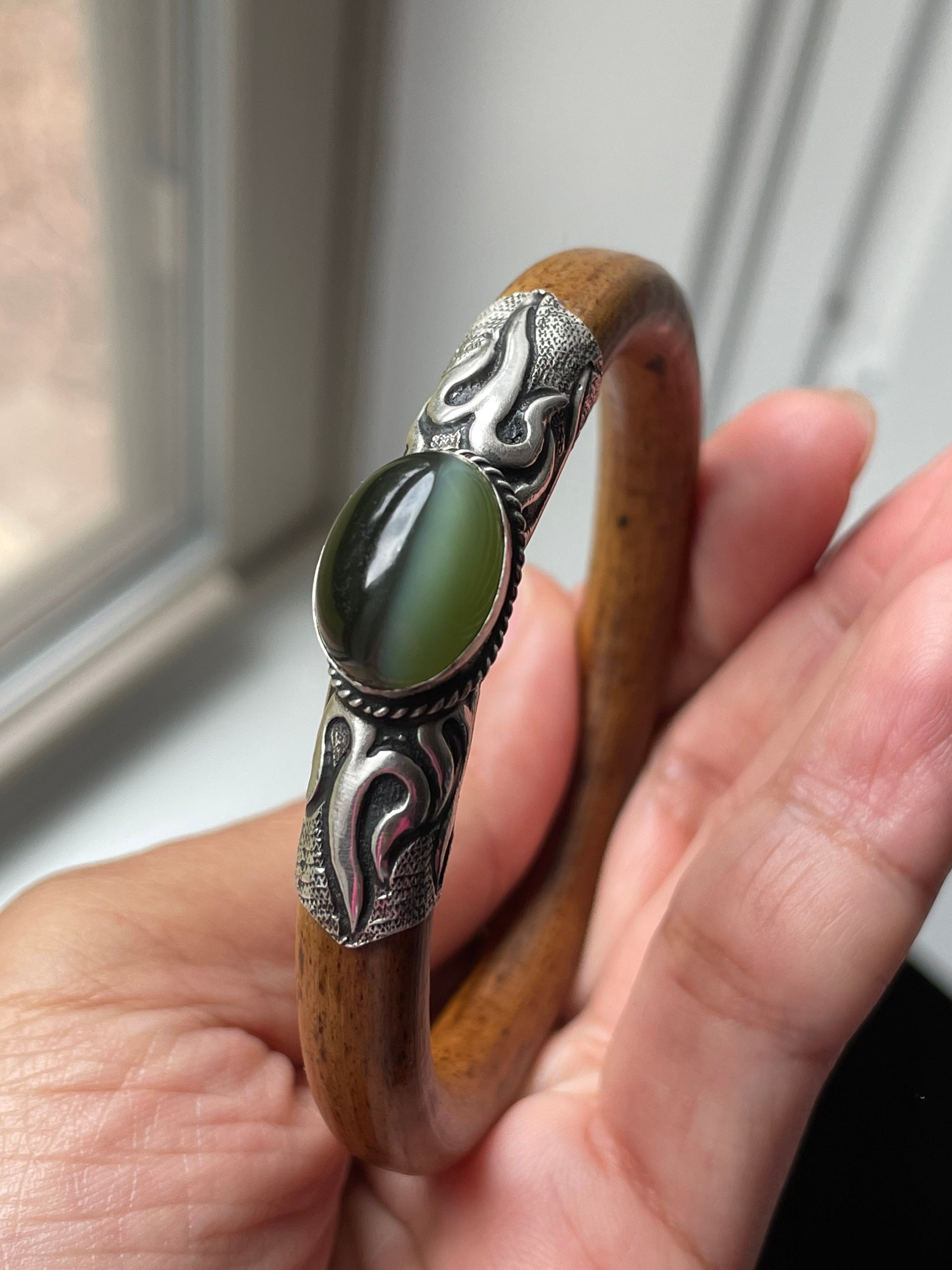 925 Silver Suberect Spatholobus Stem Sets With Cat Eye Hetian - Etsy UK