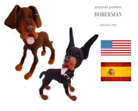 Doberman dog crochet pattern PDF DIY spep by step - Etsy.de