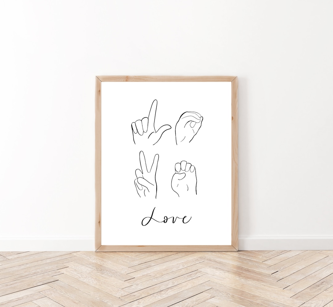 ASL Art, Sign Language Wall Art, Deaf Art, CODA - Etsy