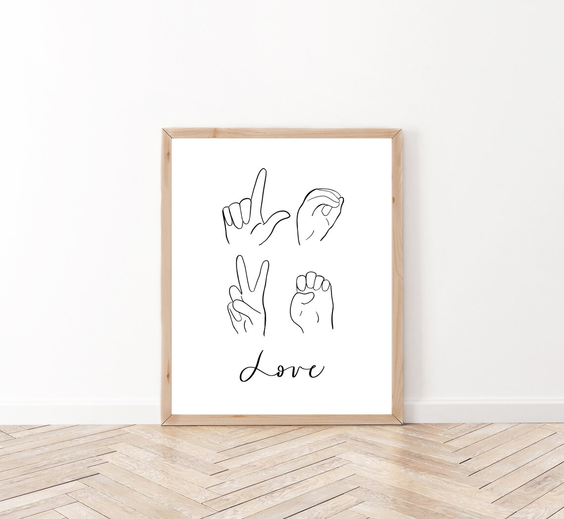 ASL Art Sign Language Wall Art Deaf Art CODA - Etsy