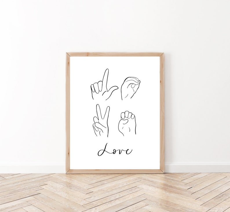 ASL Art, Sign Language Wall Art, Deaf Art, CODA - Etsy