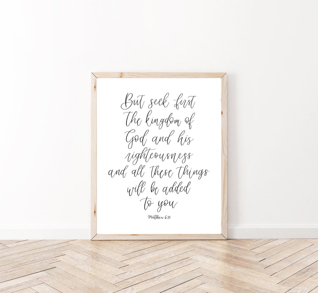 Matthew 6:33 Wall Art Printable, Bible Verse Prints, - Etsy