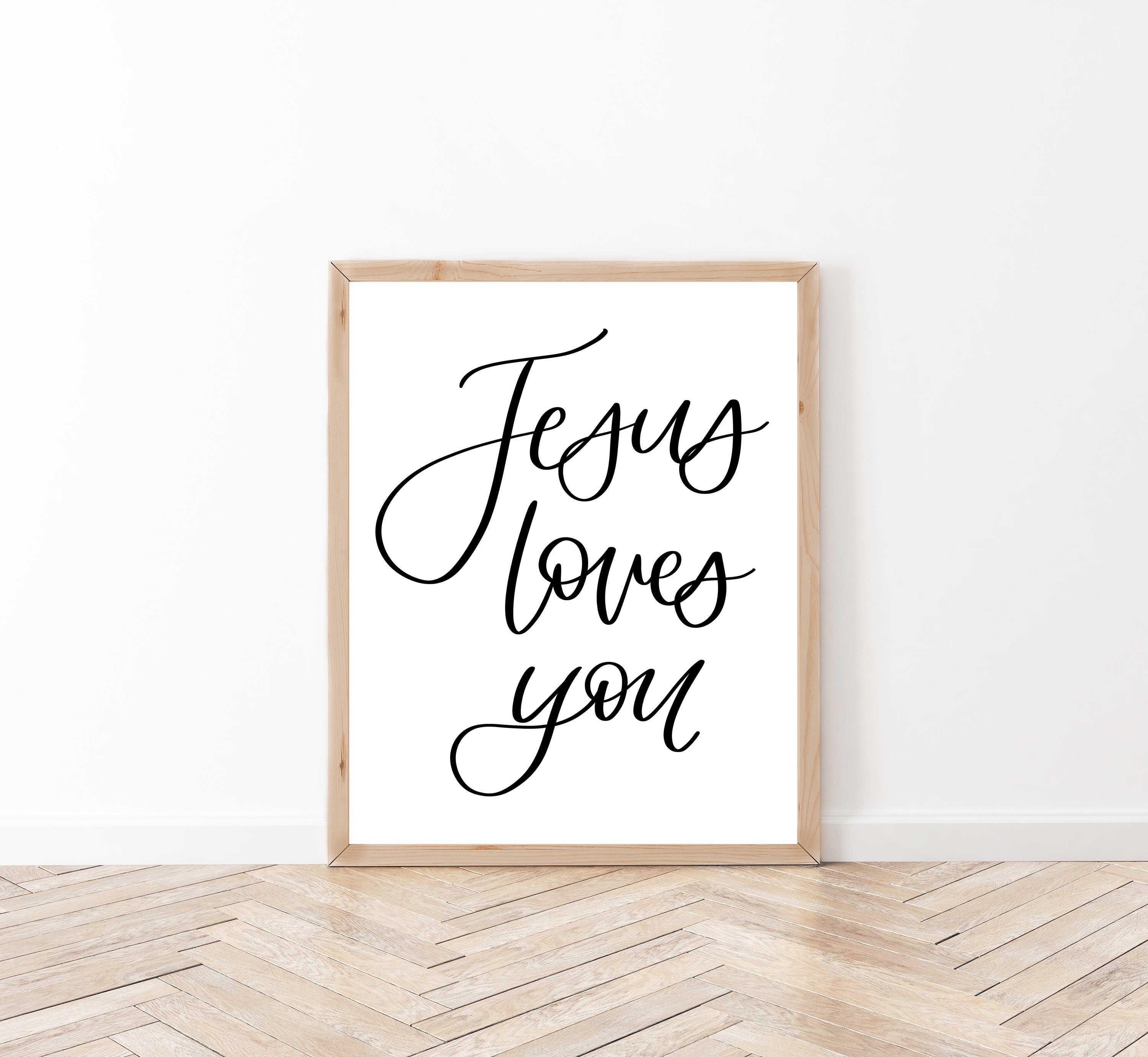 Jesus Loves You Wall Art Printable, Christian Sign, - Etsy