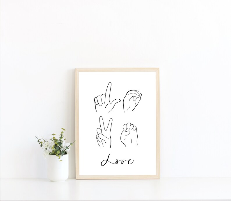 ASL Art, Sign Language Wall Art, Deaf Art, CODA - Etsy