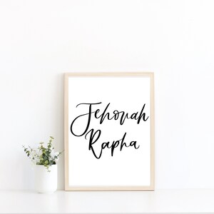 Jehovah Rapha Wall Art Printable, Names of God, Bible Prints, Scripture ...