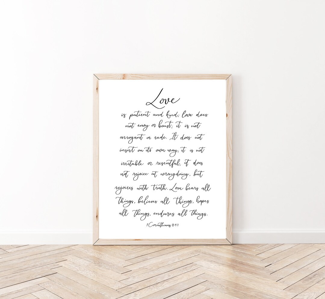 1 Corinthians 13 Wall Art, Printable Bible Verse - Etsy
