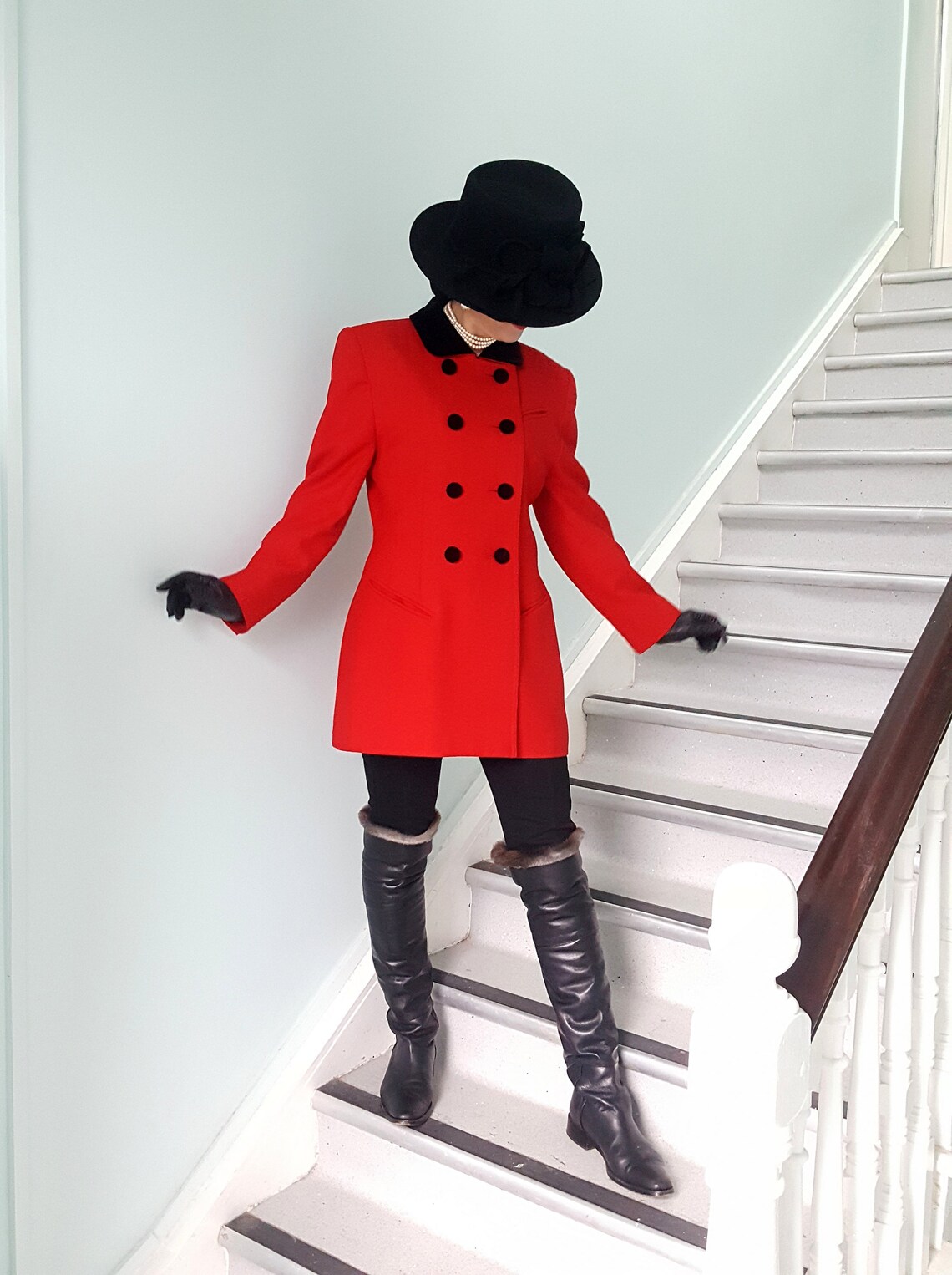 Vintage Mansfield Equestrian Inspired Red Wool Jacket | Etsy