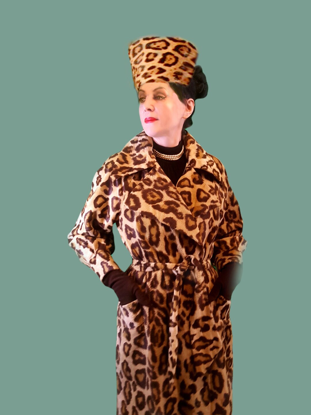 Sensational Jaguar Animal Print 1970s Vintage Jaeger Cotton Velvet ...