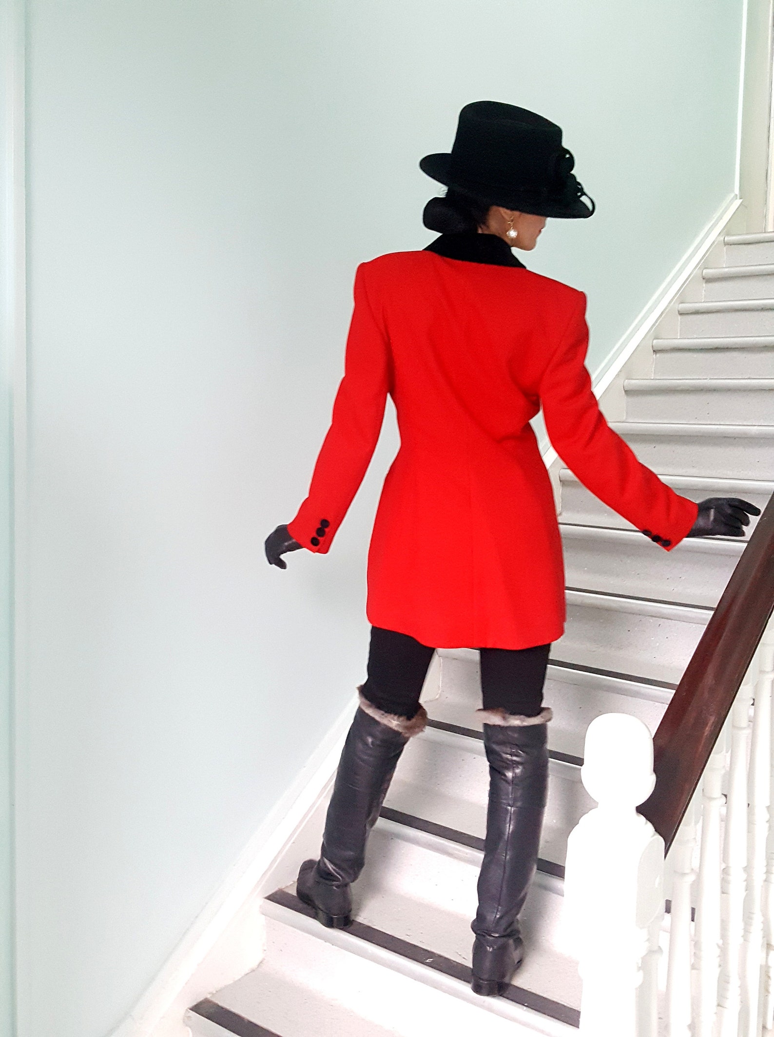 Vintage Mansfield Equestrian Inspired Red Wool Jacket | Etsy