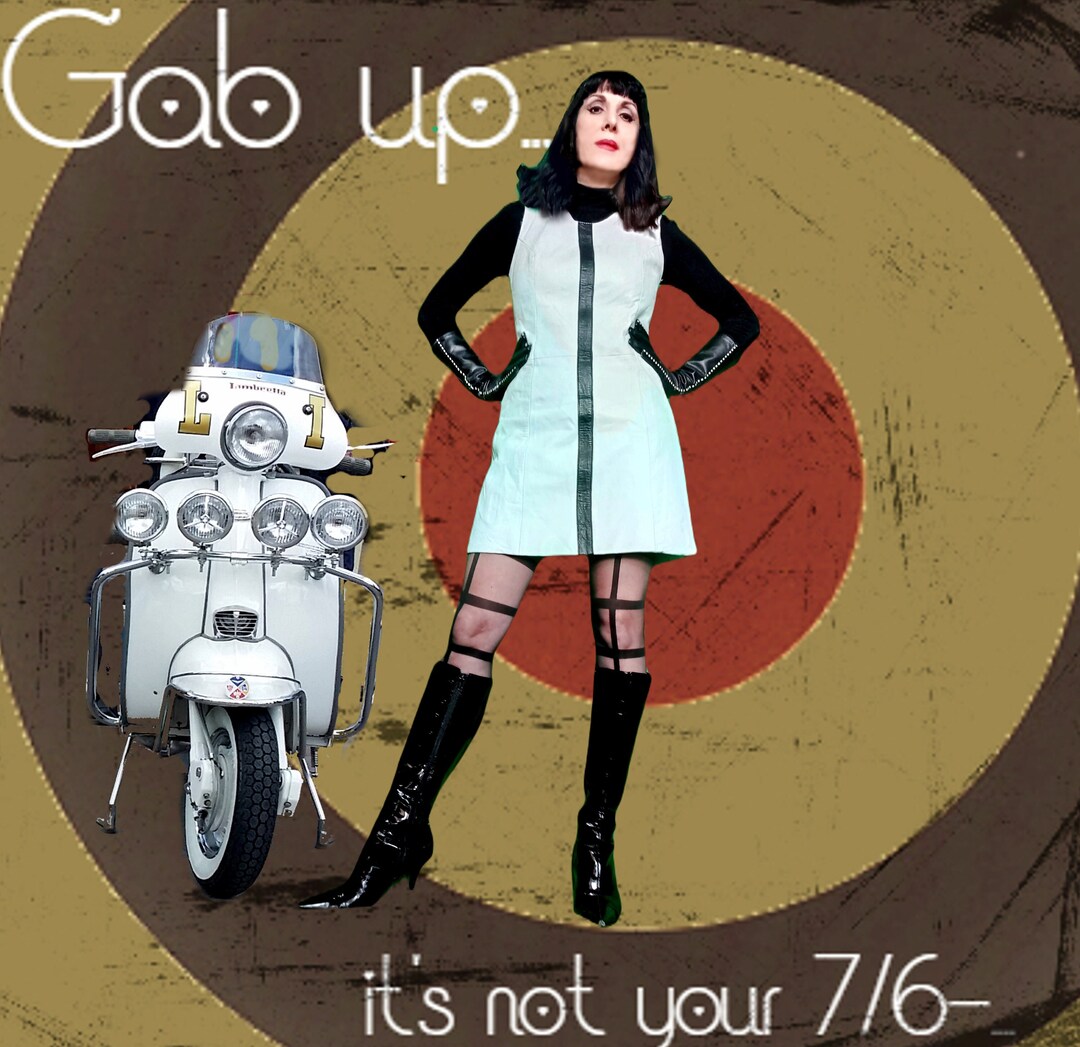 Vintage 1990s Does 1960s White Leather Black Vertical Mid Stripe Mini ...