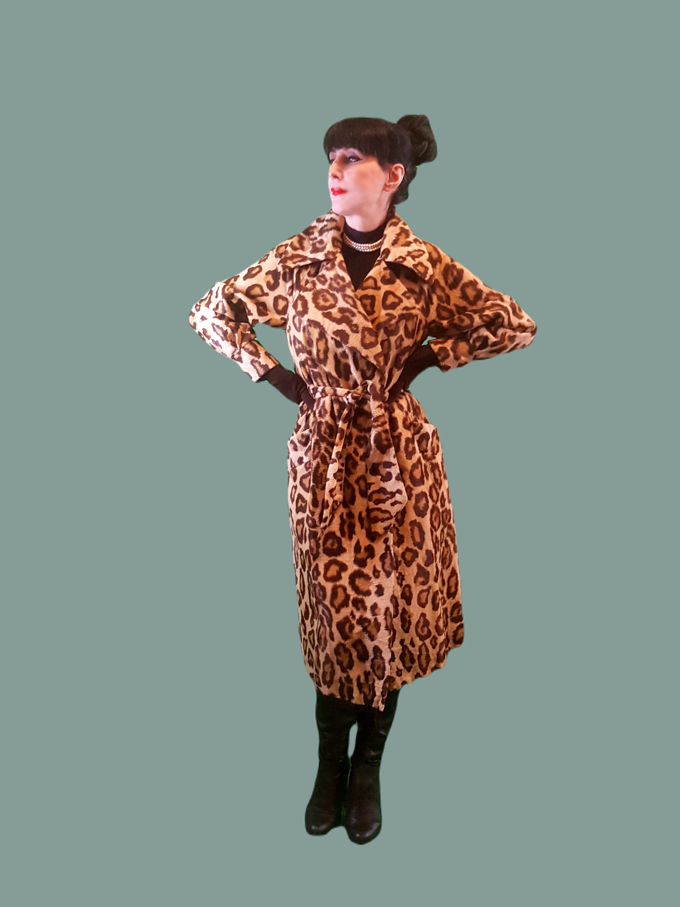 Sensational Jaguar Animal Print 1970s Vintage Jaeger Cotton Velvet ...