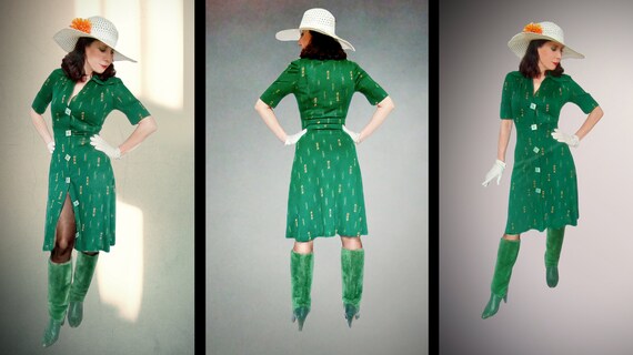 Iconic Vintage Bus Stop dress by Lee Bender 1970s doe… - Gem