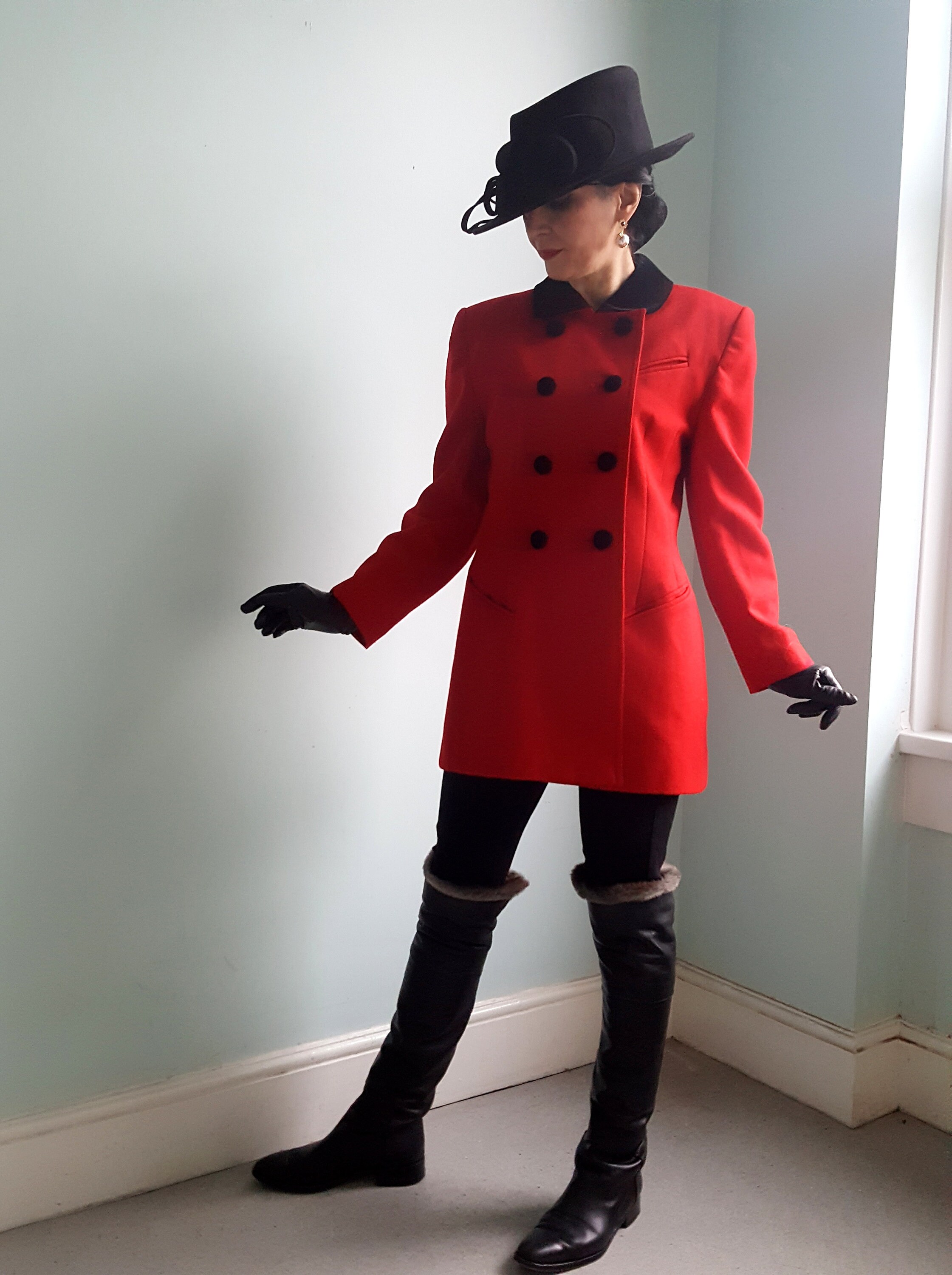 Vintage Mansfield Equestrian Inspired Red Wool Jacket Riding Wool ...