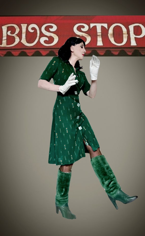 Iconic Vintage Bus Stop dress by Lee Bender 1970s doe… - Gem