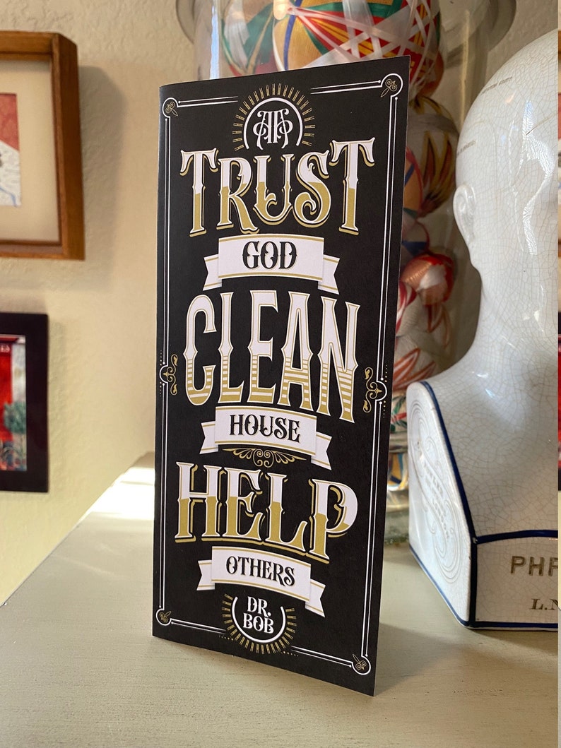 Recovery Anniversary Card Trust God Clean House Help Others - Etsy