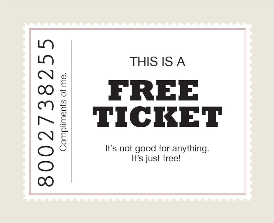 Downloadable Humorous Business Cards - This is a Free Ticket - It's Not ...